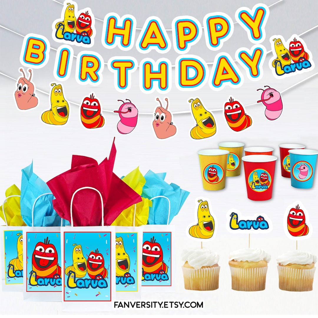 Larva Birthday Party Supplies: Banner, Bags, Cups, Napkins - Etsy