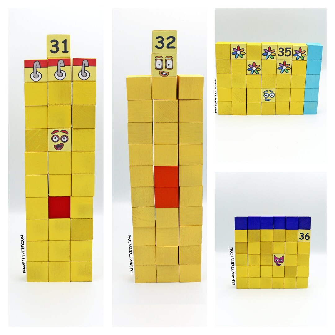 Number 31 32 35 36 Blocks Stackable Wooden Blocks - Etsy UK