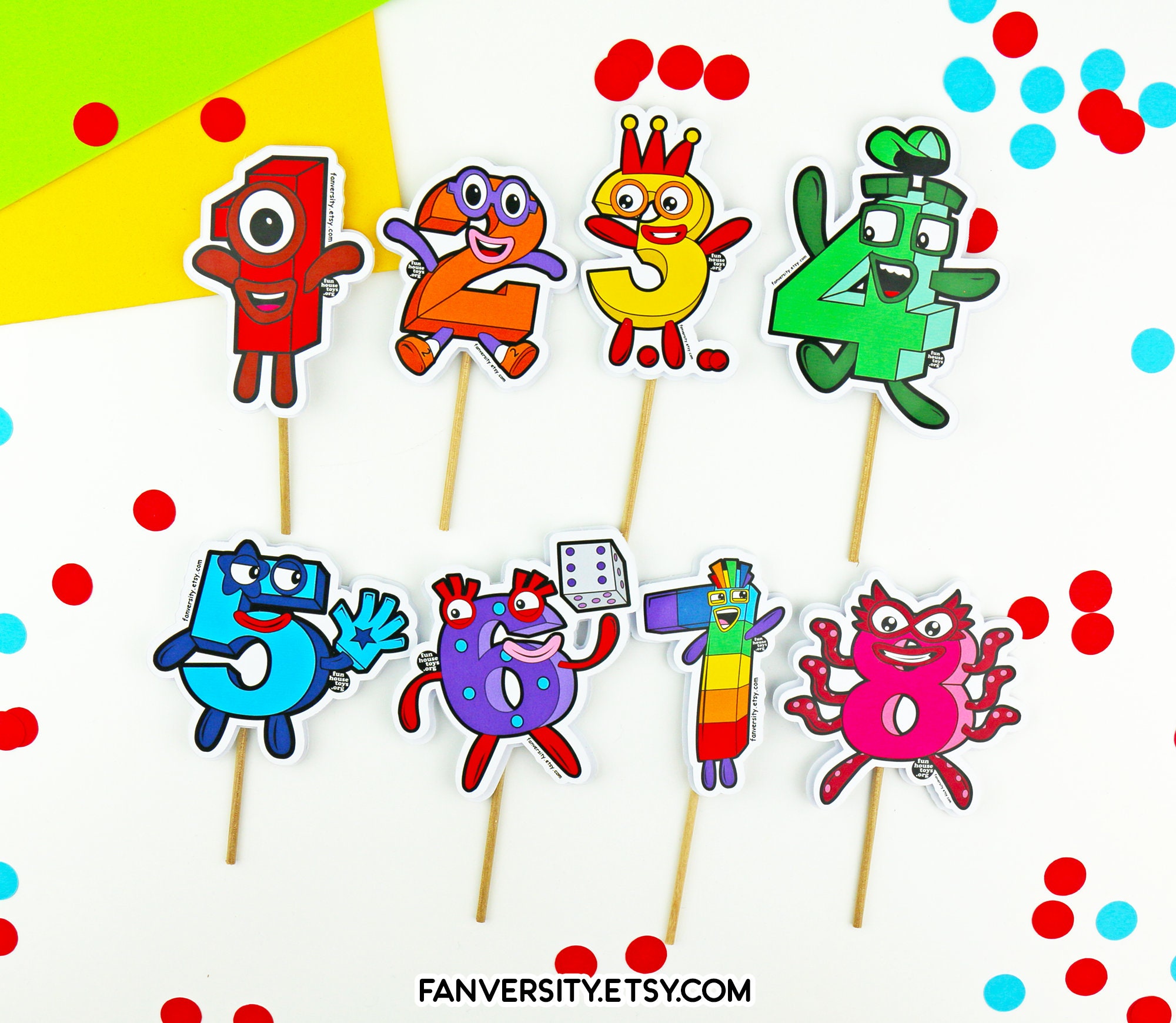 Number Cupcake Toppers: Numberland Birthday Party Decorations (set of ...
