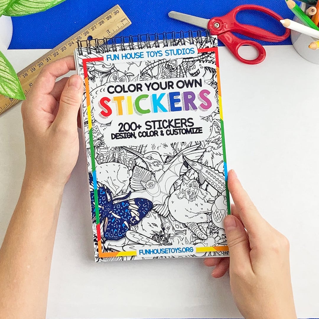 Color Your Own Stickers Activity Book With 200 Stickers Made in US - Etsy