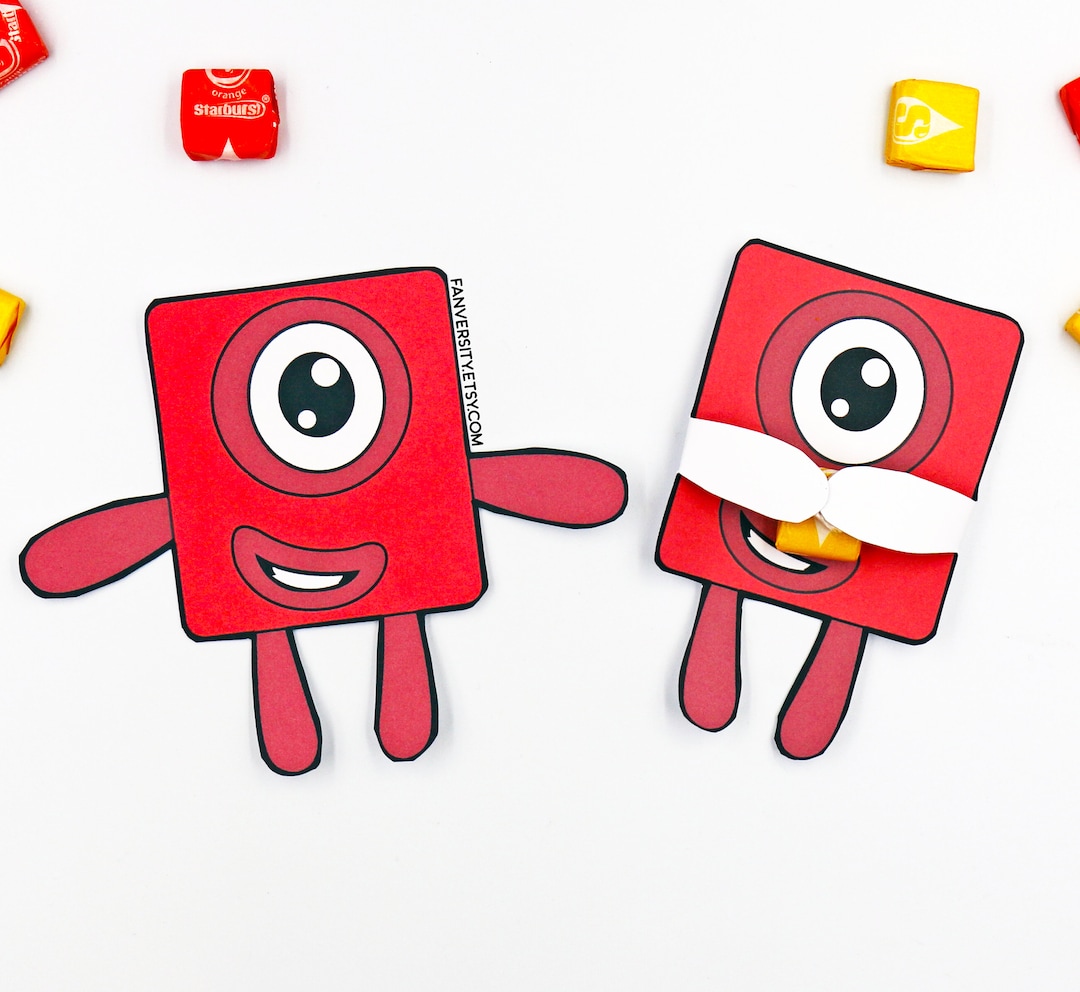 Cute Numberblocks 1 Classroom Candy Holder Valentines - Etsy