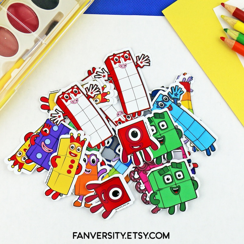 Number Blocks Stickers - Etsy