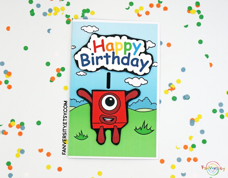 Number 1-8 Blocks Happy Birthday Card - Etsy