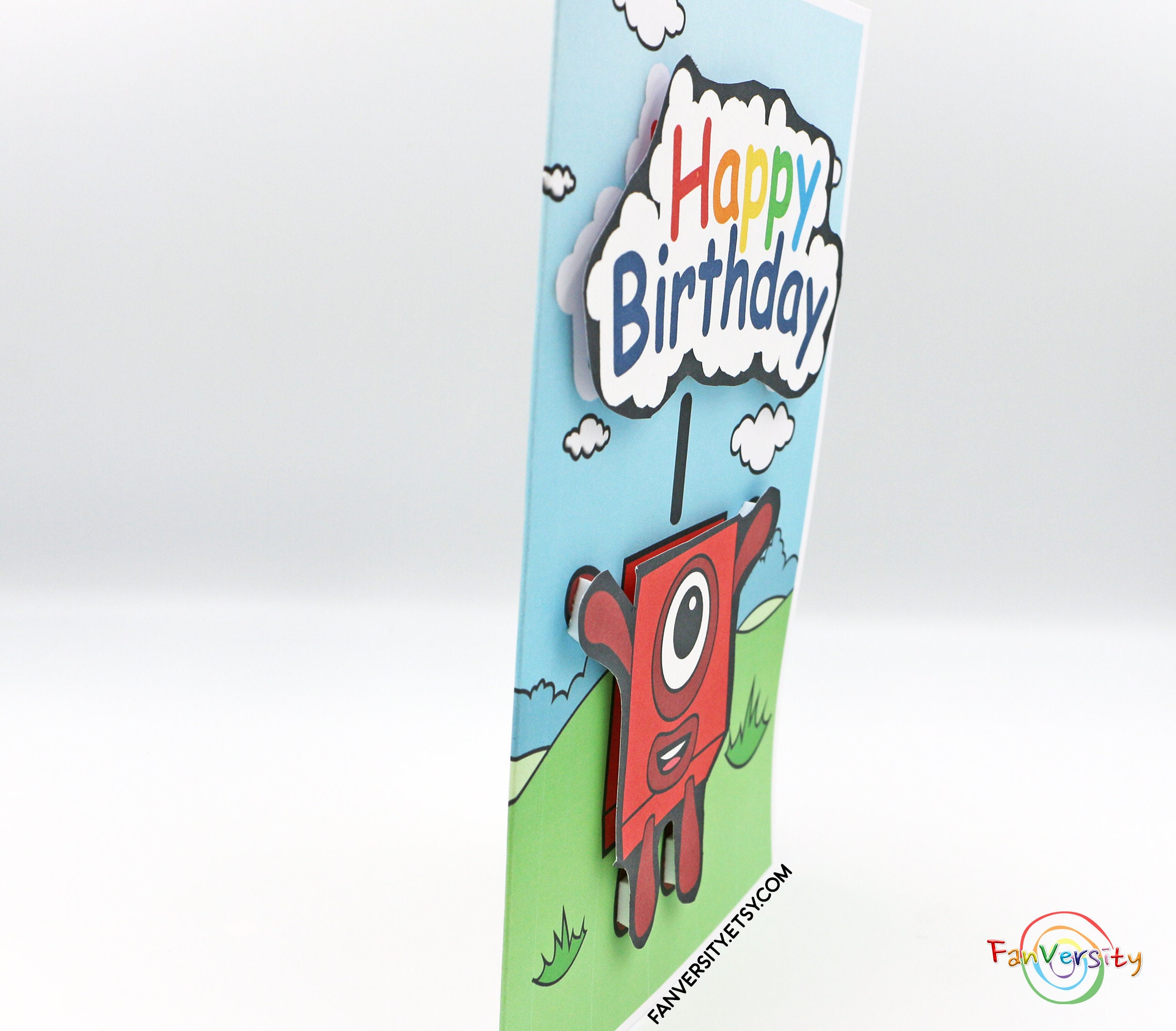 Number 1-8 Blocks Happy Birthday Card - Etsy