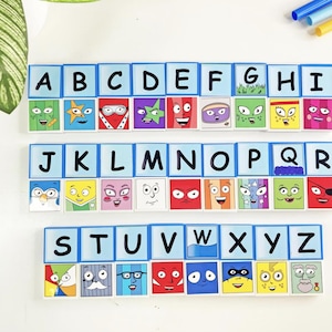 Alphaland A - Z, Stackable Click in Blocks - Spillproof - Etsy