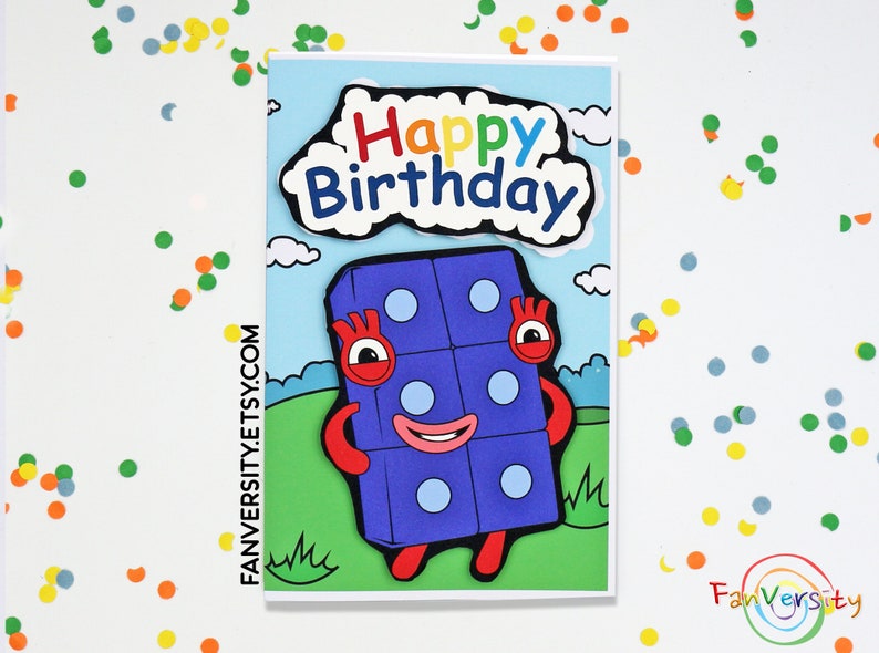Number 1-8 Blocks Happy Birthday Card - Etsy