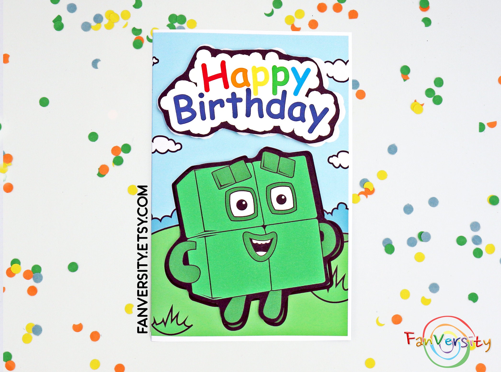 Number 1-8 Blocks Happy Birthday Card - Etsy UK