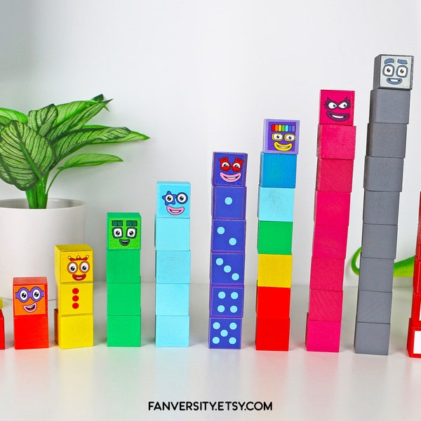 Stackable Wooden Numberblocks - Etsy