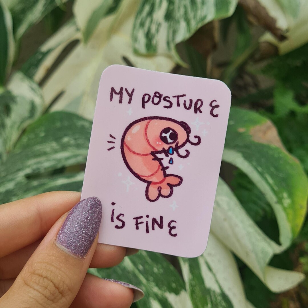 Shrimp Posture Vinyl Sticker - Etsy