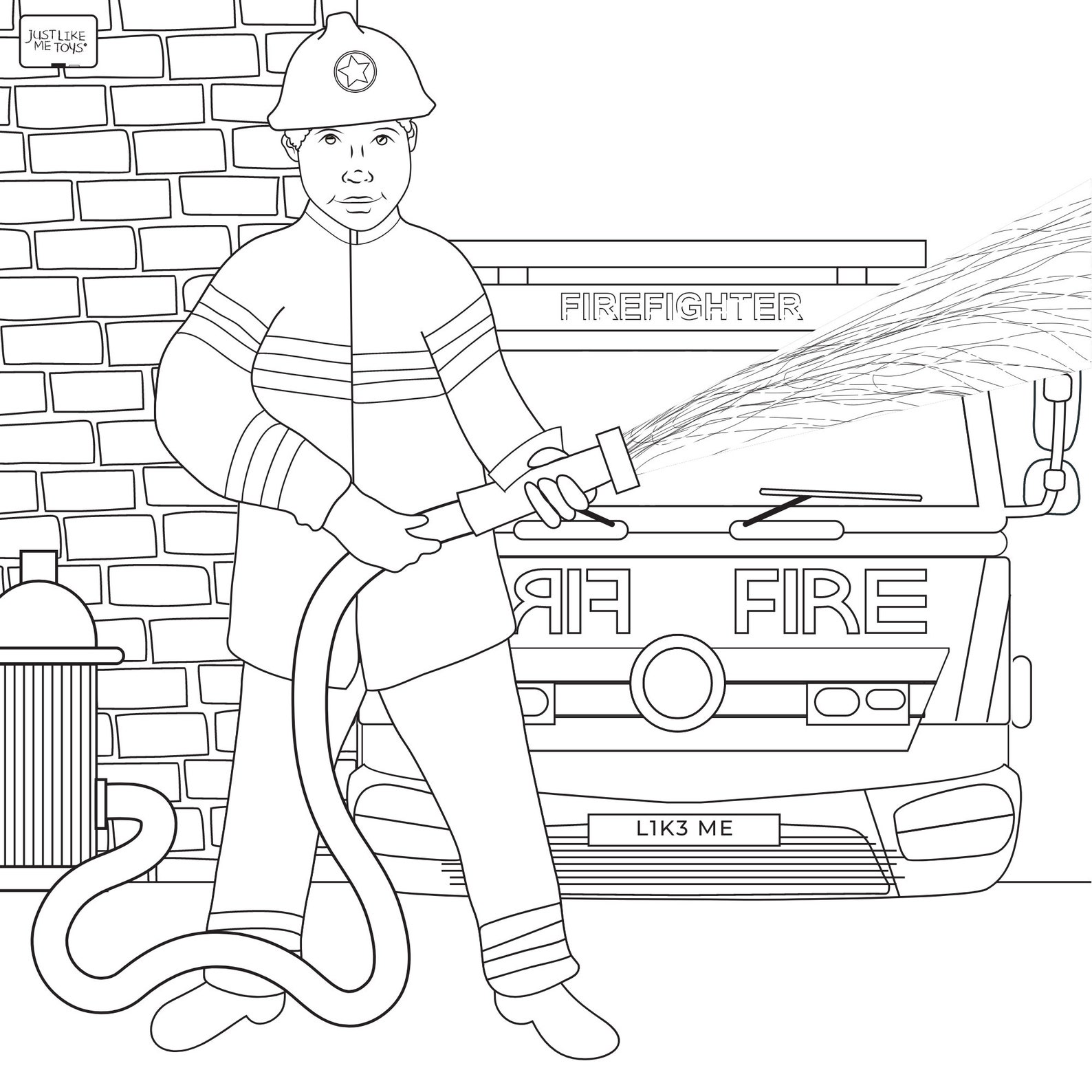 Fireman Colouring in Sheet - Etsy