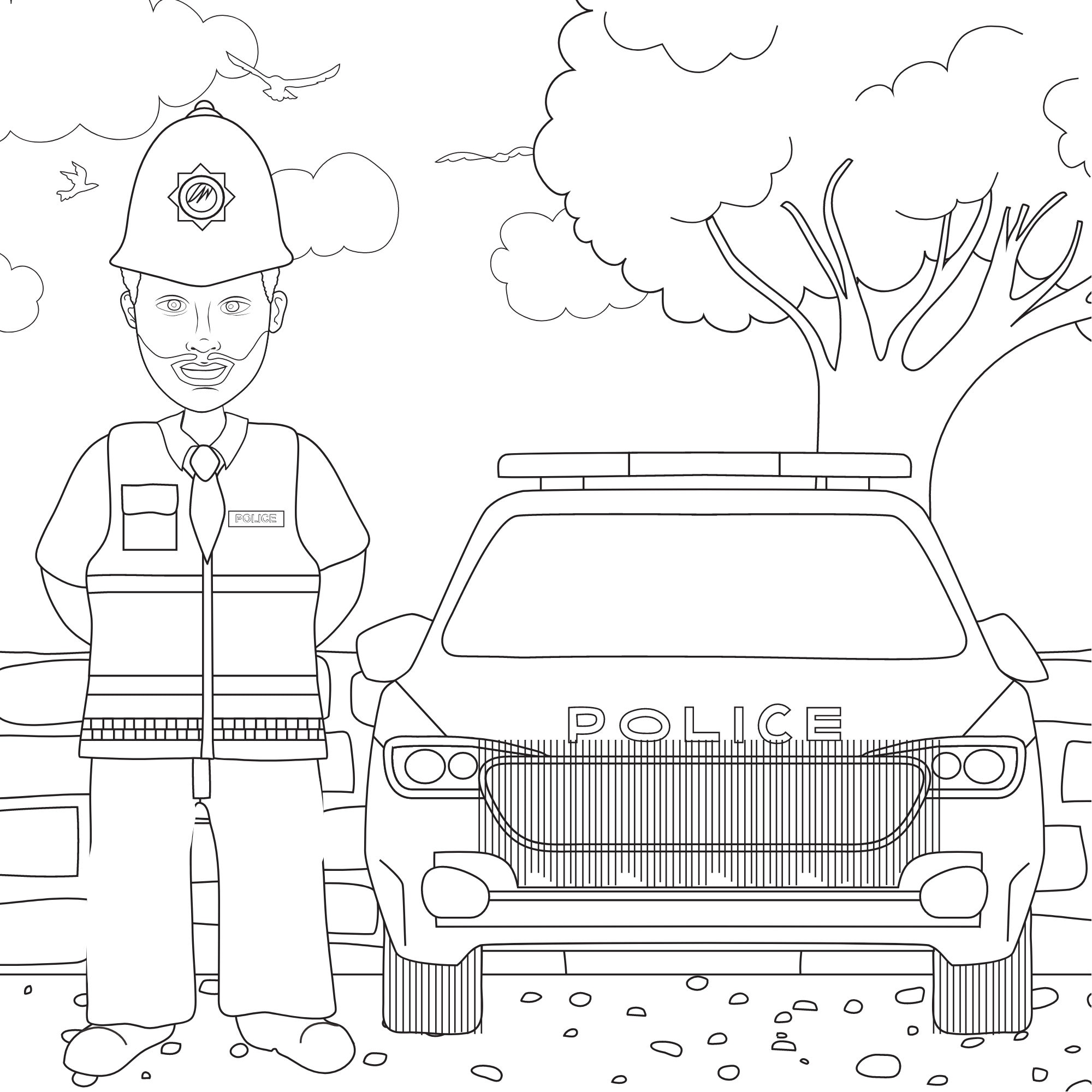 Policeman Colouring in Sheet - Etsy