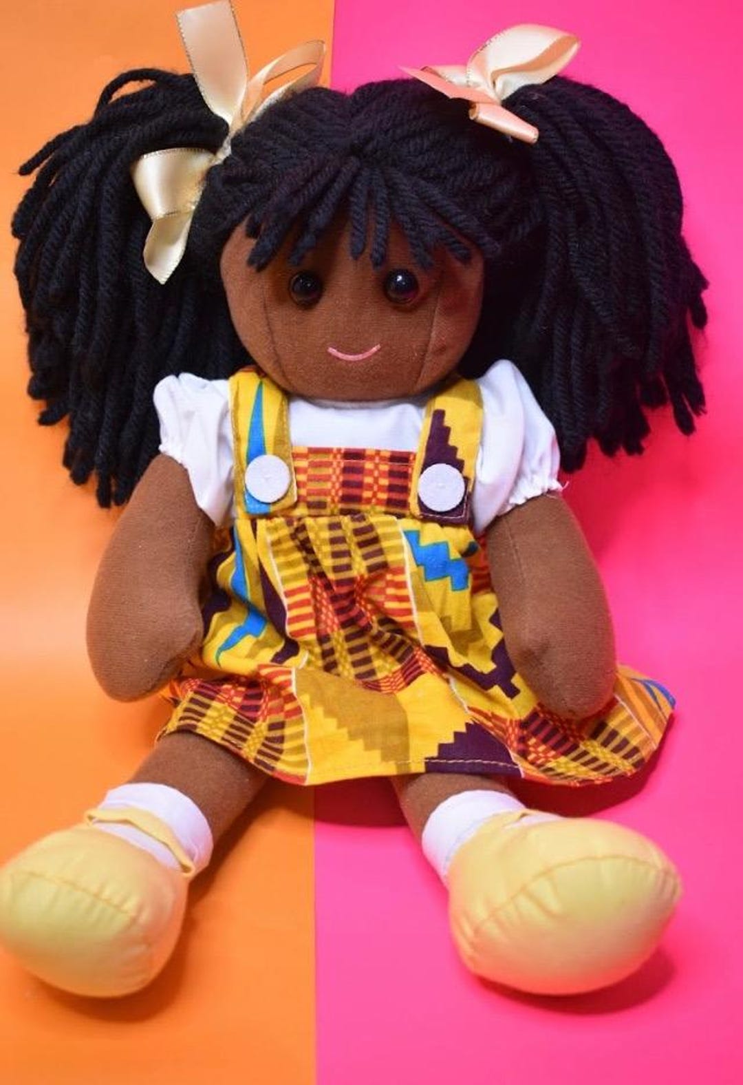 Black Rag Doll Handmade, Soft Fabric Little Baby Girl Toy, African ...
