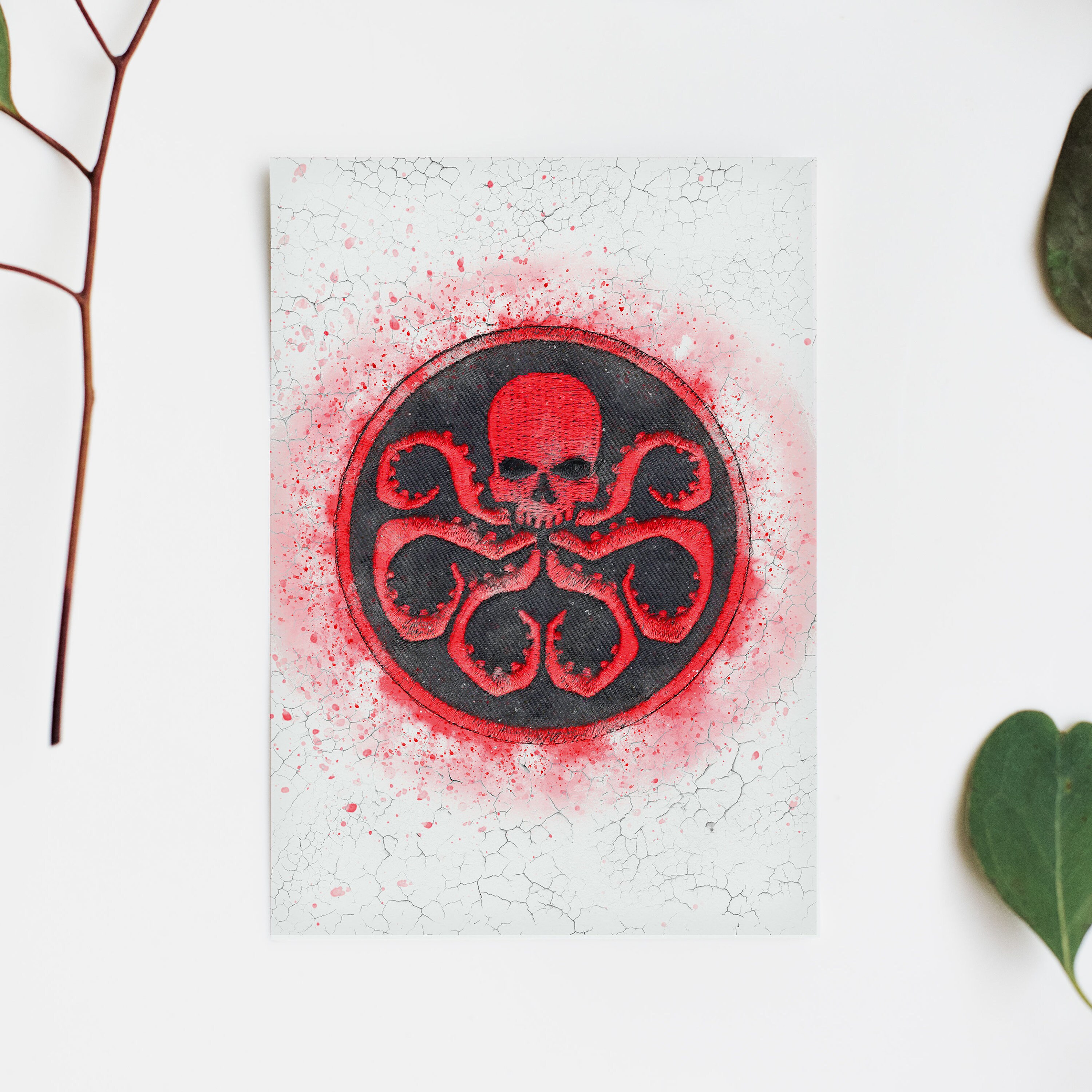 Hydra Red Skull Print Captain America Shield Art Print Set Of 3 ...