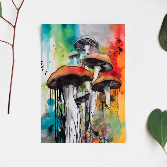 Abstract Mushroom Painting