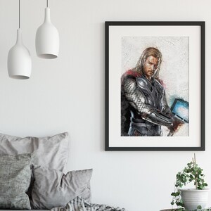 Thor Poster Marvel Avengers Superhero Fan Art Prints 100% | Etsy