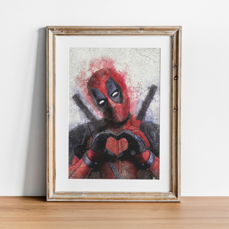 Deadpool Love Poster Marvel Fine Art Print Deadpool | Etsy UK
