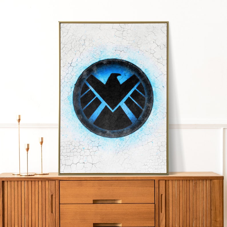 Agents of Shield Marvel Poster S.H.I.E.L.D Logo Wall Art | Etsy UK