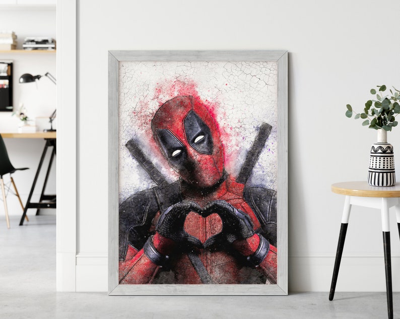 Deadpool Love Poster Marvel Fine Art Print Deadpool | Etsy