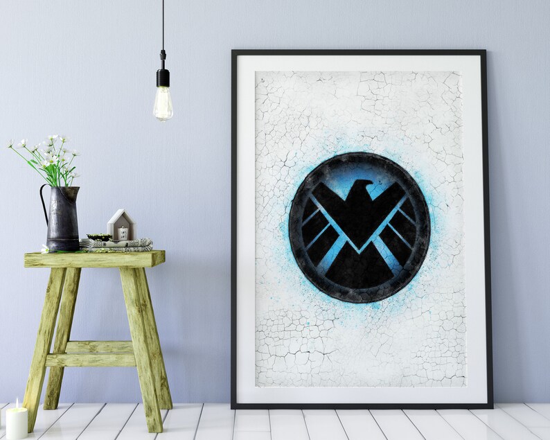 Agents of Shield Marvel Poster S.H.I.E.L.D Logo Wall Art | Etsy
