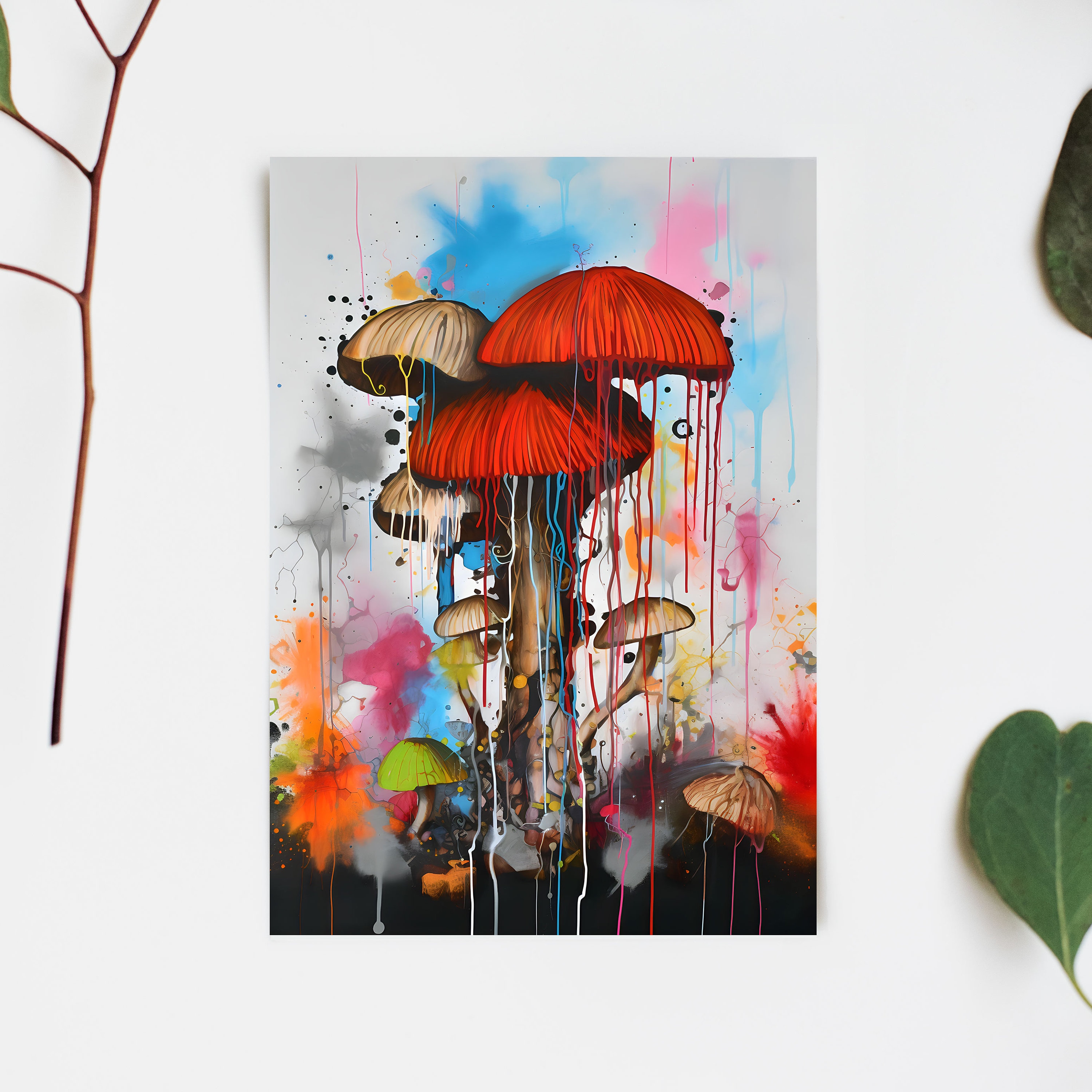 Abstract Mushroom Painting