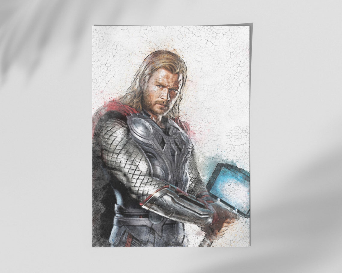 Thor Poster Marvel Avengers Superhero Fan Art Prints 100% | Etsy