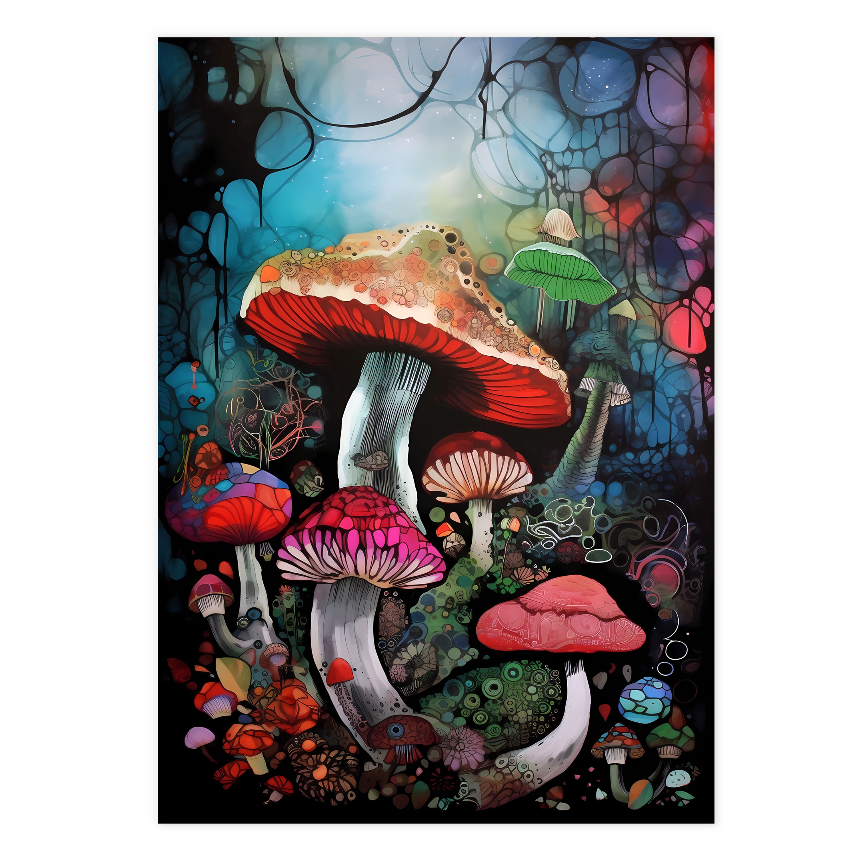 Abstract Mushroom Painting