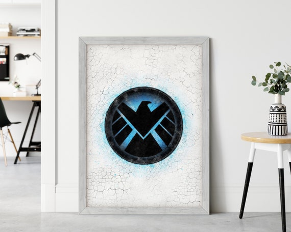 Agents of Shield Marvel Poster S.H.I.E.L.D Logo Wall Art | Etsy