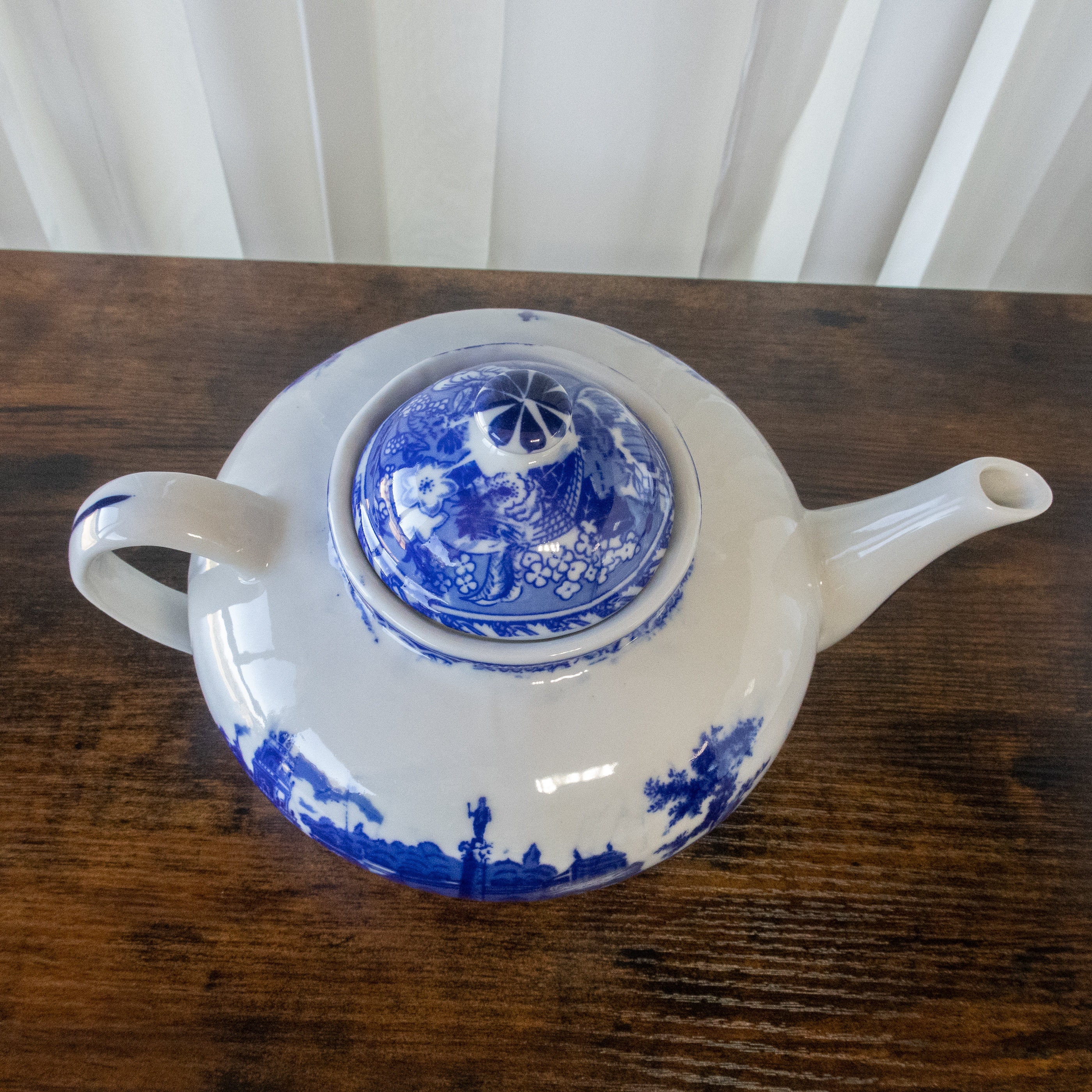 Flow Blue Victoria Ware Ironstone Teapot Blue & White Vintage Flow Blue ...