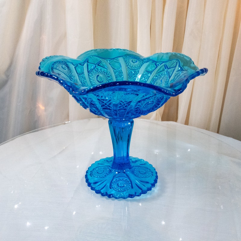 Blue Glass Compote - Etsy