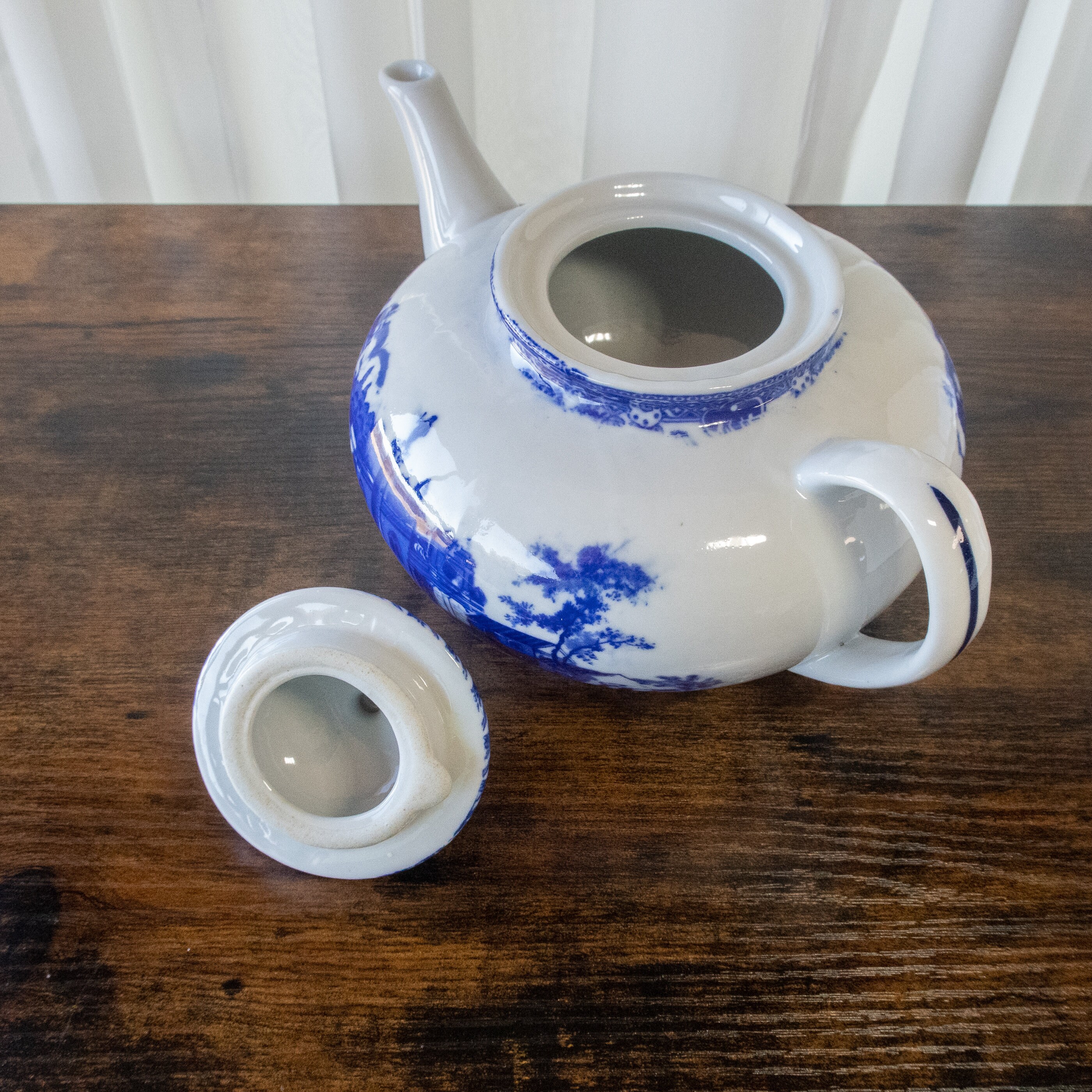 Flow Blue Victoria Ware Ironstone Teapot Blue & White Vintage - Etsy