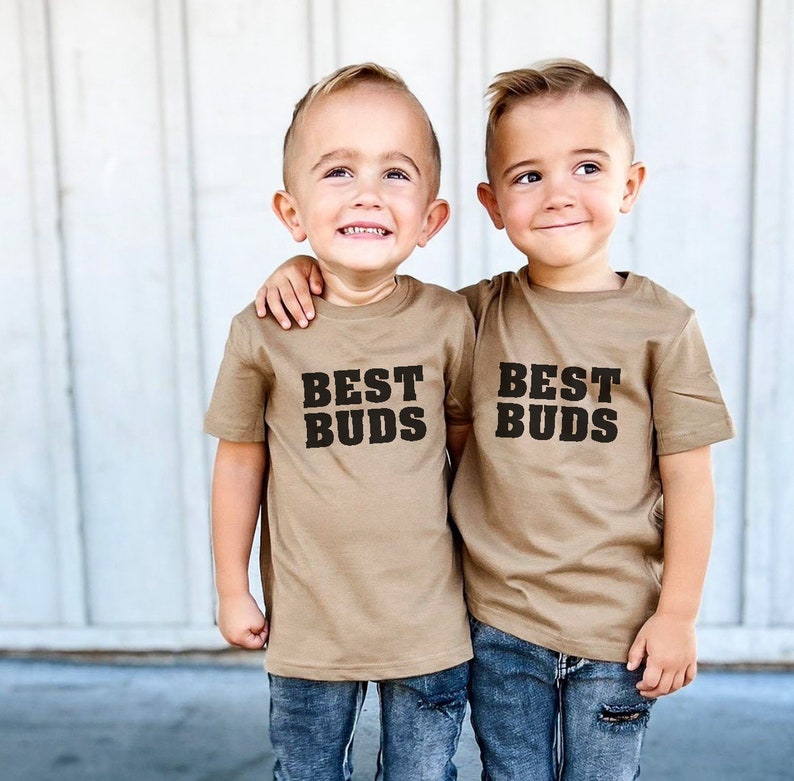 Best Buds Sibling Toddler & Kids Tee | Toddler Shirt | Trendy Graphic ...