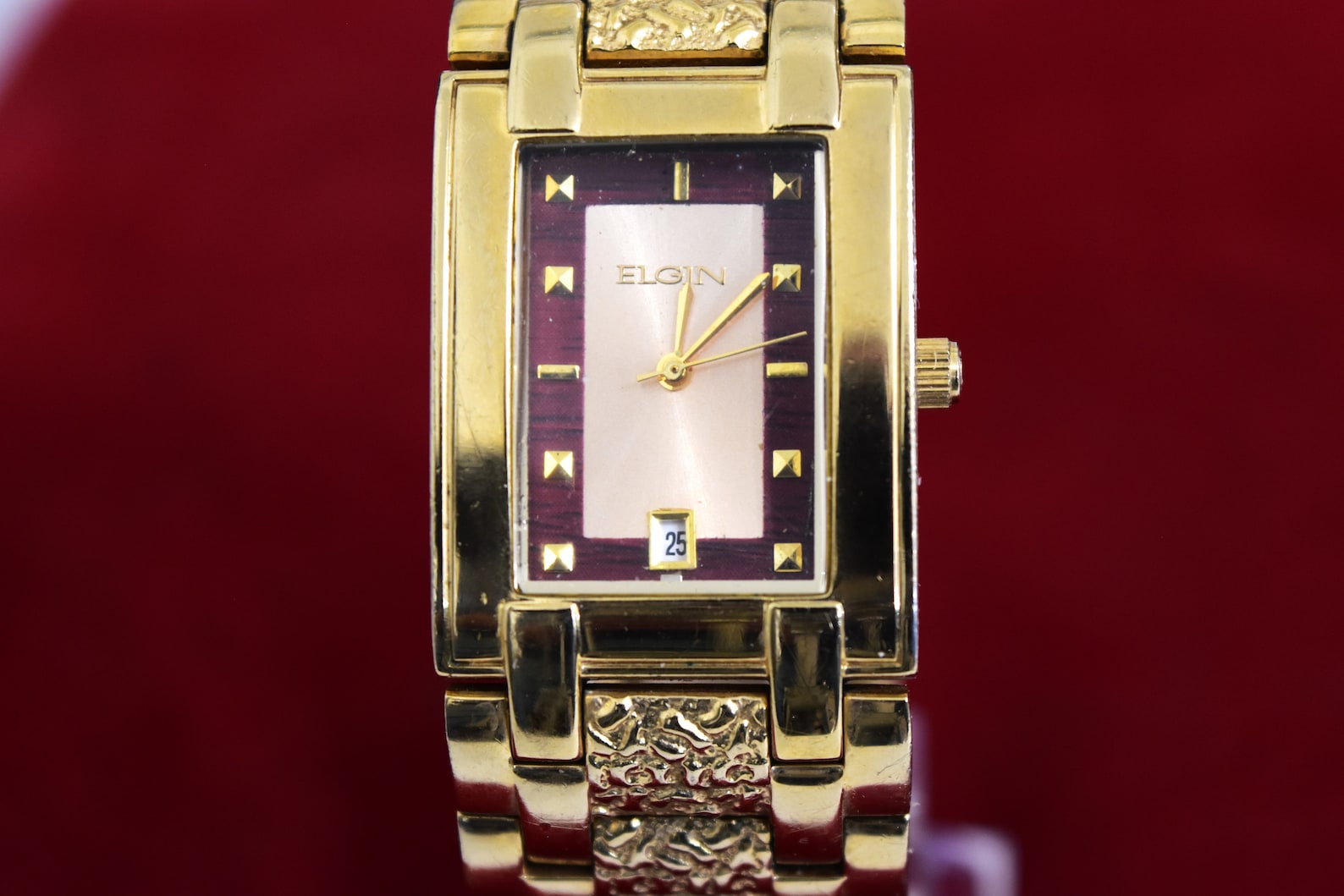 Elgin Men Gold-tone, Rectangle-dial Dress Watch, FG9038 - Etsy