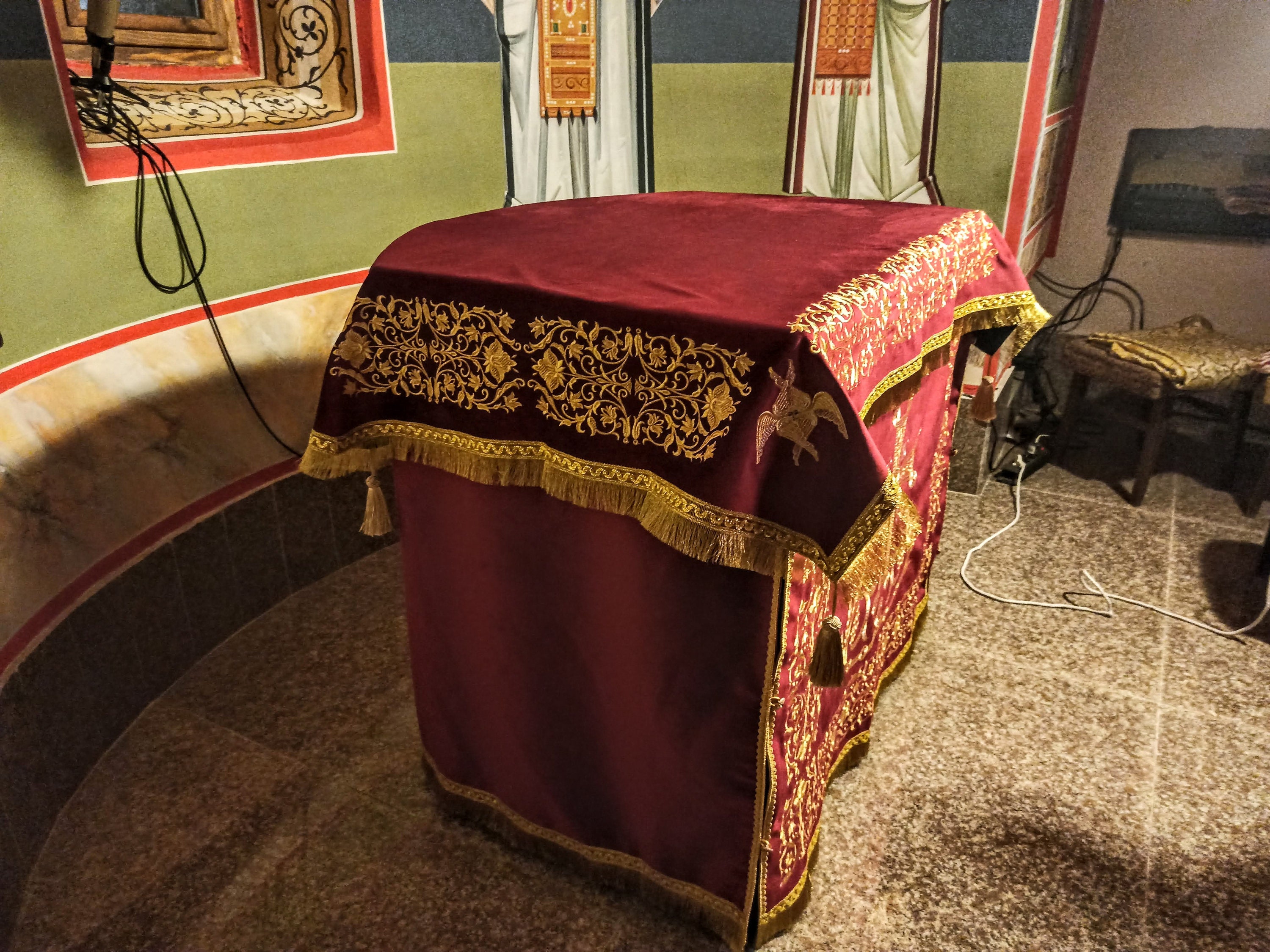 Holy Altar Cover Blue. Embroidered Altar Vestments. Byzantine Orthodox ...