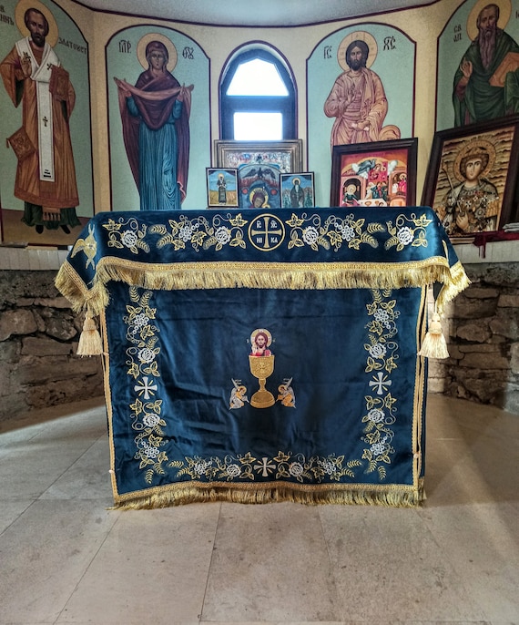 Holy Altar Cover Blue. Embroidered Altar Vestments. Byzantine - Etsy