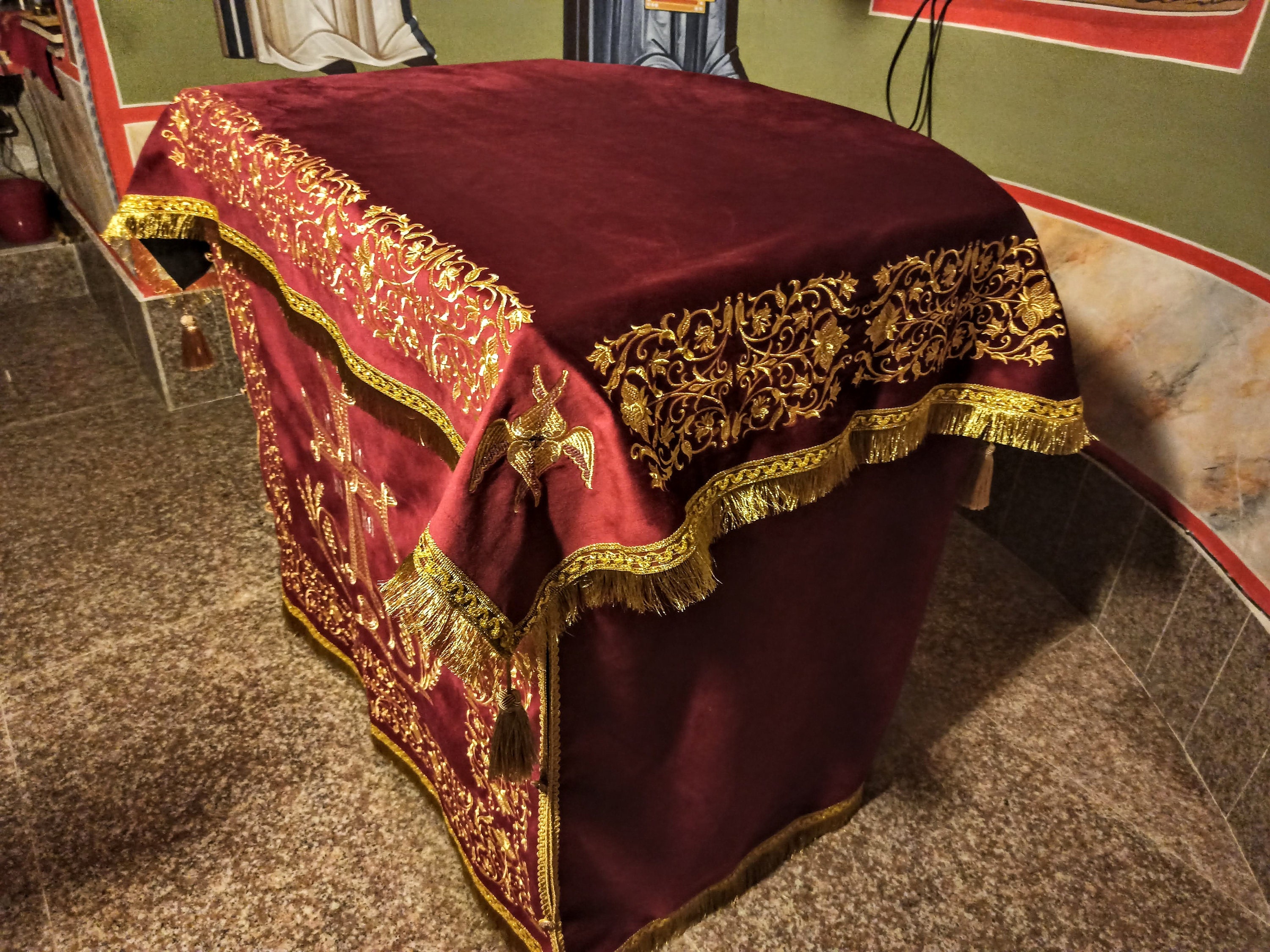 Holy Altar Cover Blue. Embroidered Altar Vestments. Byzantine Orthodox ...