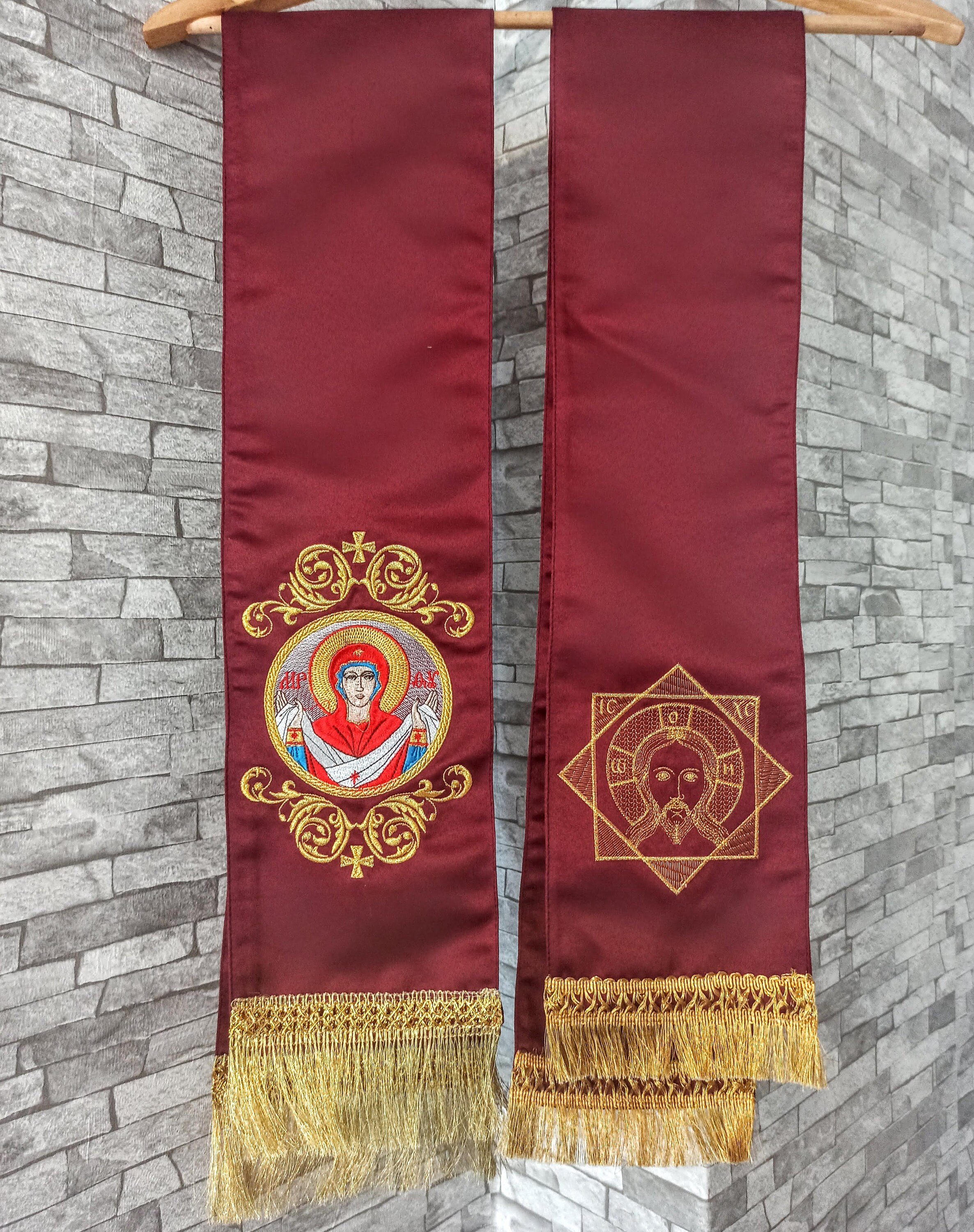 Fully Embroidered Gospel Bookmarks Set for Orthodox Church. Embroidered ...