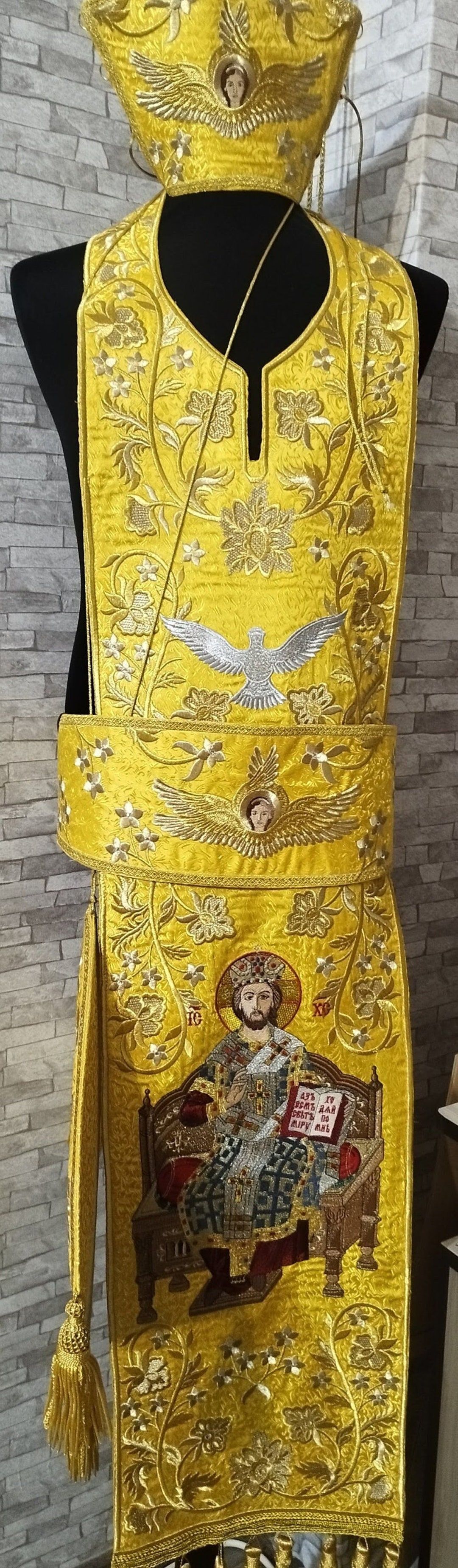 Epitrachelion With Full Machine Embroidery for Priest Vestments and ...