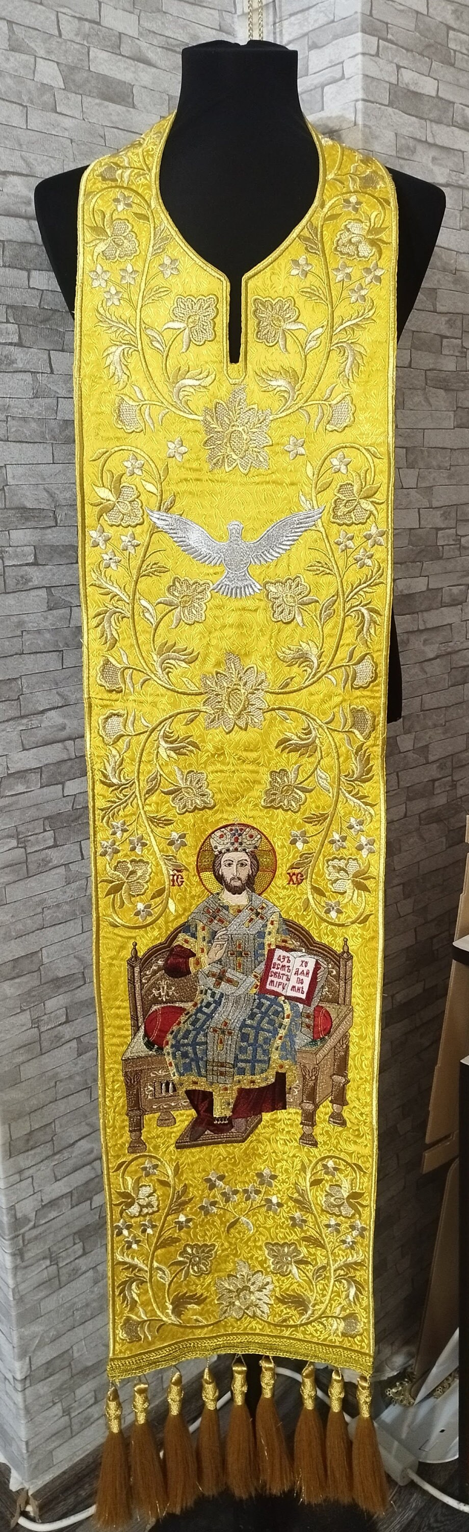 Epitrachelion With Full Machine Embroidery for Priest Vestments and ...