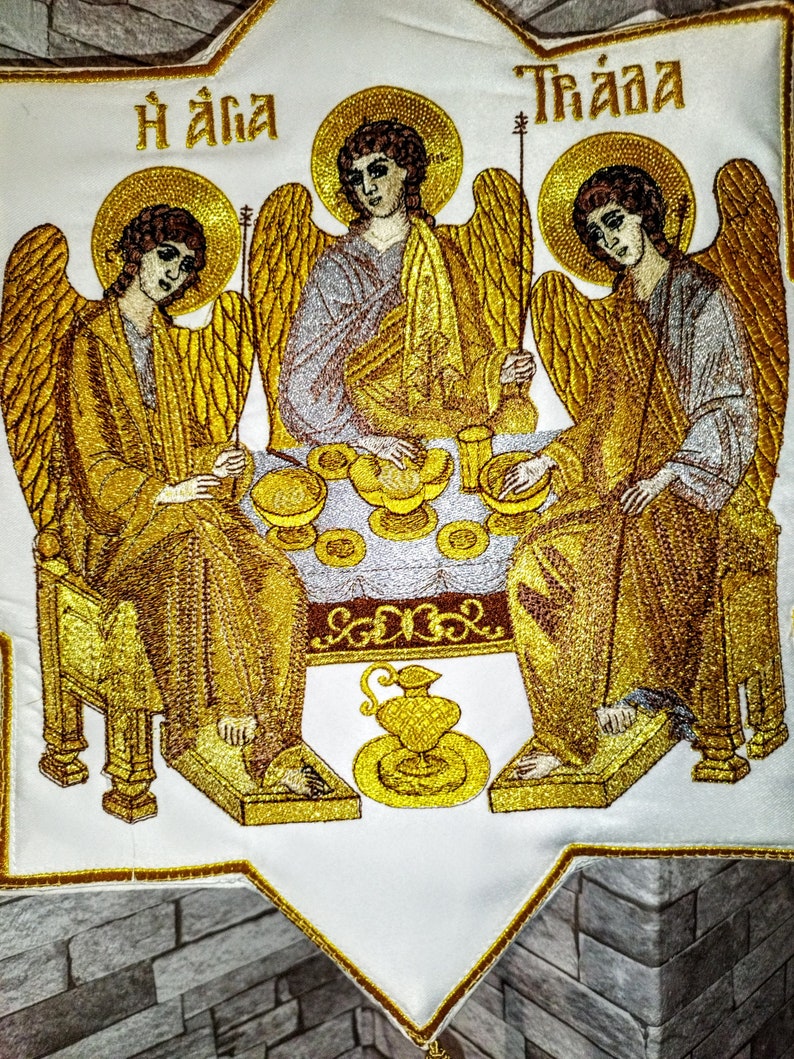 Epigonation, Whit Icon of Holy Trinity, Angels. Embroidery Orthodox ...