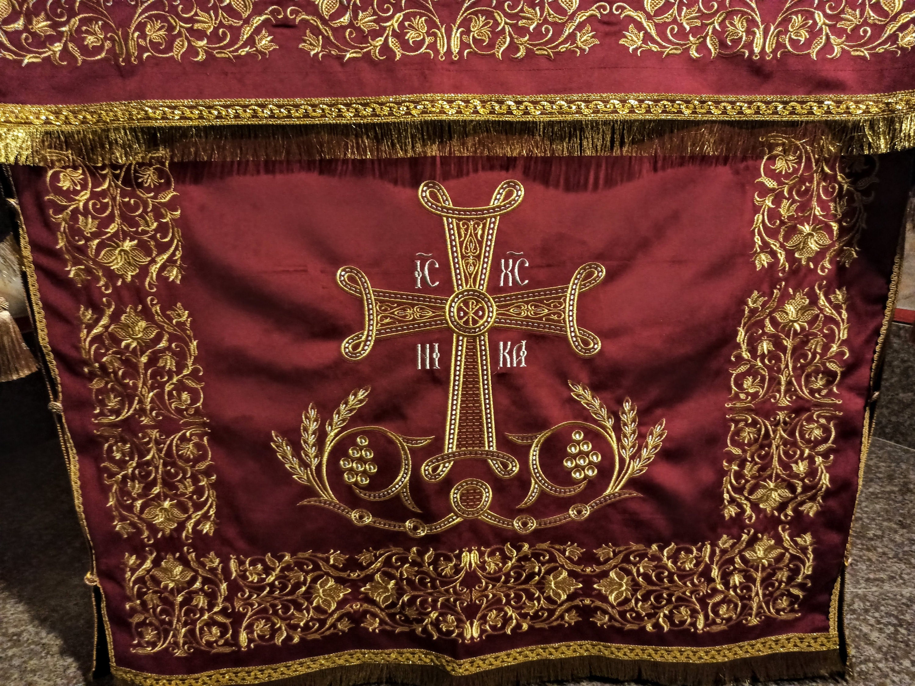 Holy Altar Cover Blue. Embroidered Altar Vestments. Byzantine Orthodox ...