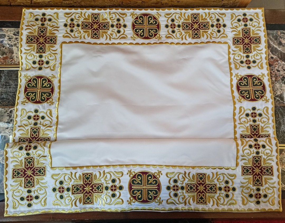 Fully Embroidered Orthodox Church Eileiton Cover for Antimins. Gift for ...