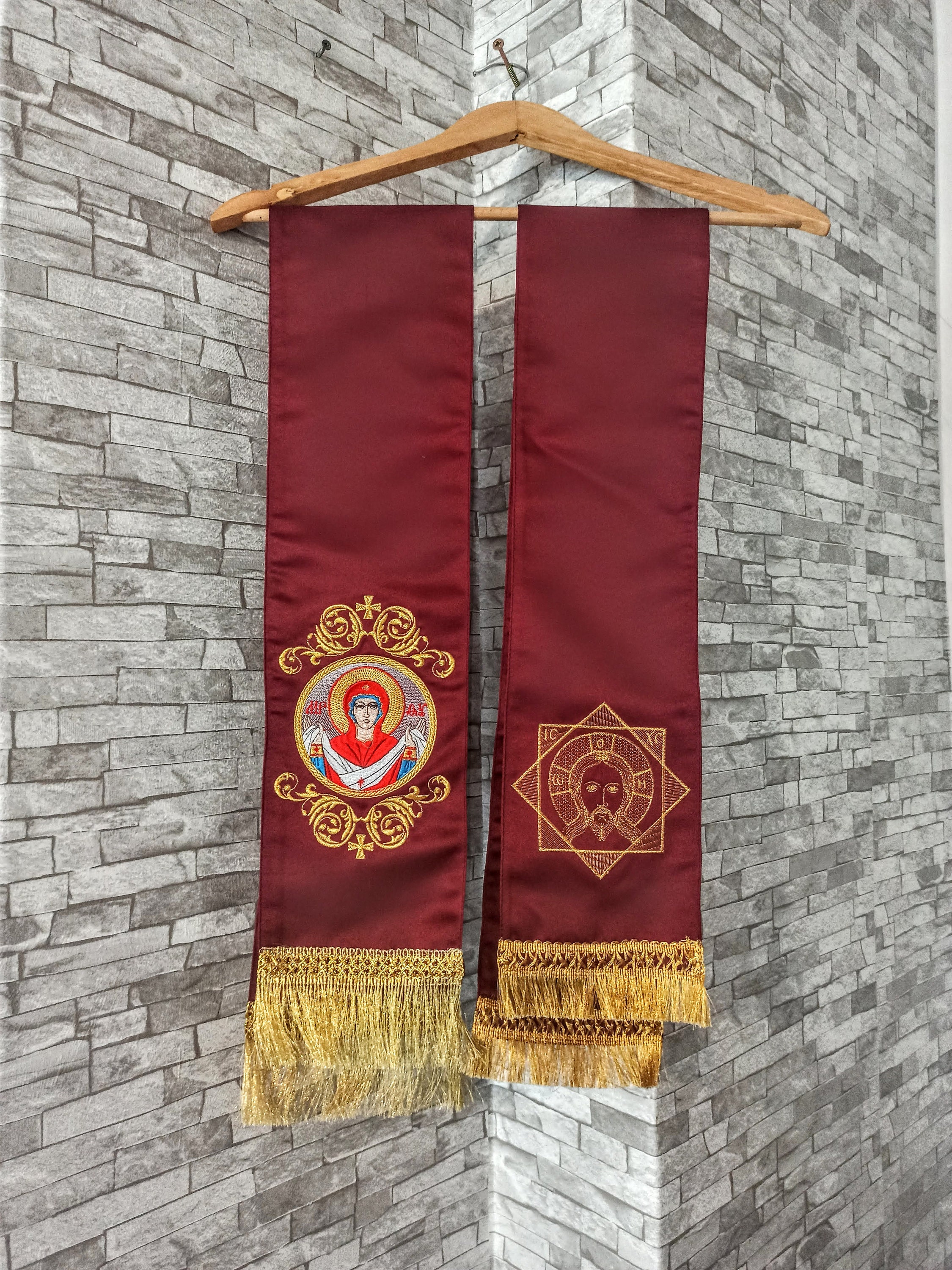 Fully Embroidered Gospel Bookmarks Set for Orthodox Church. Embroidered ...