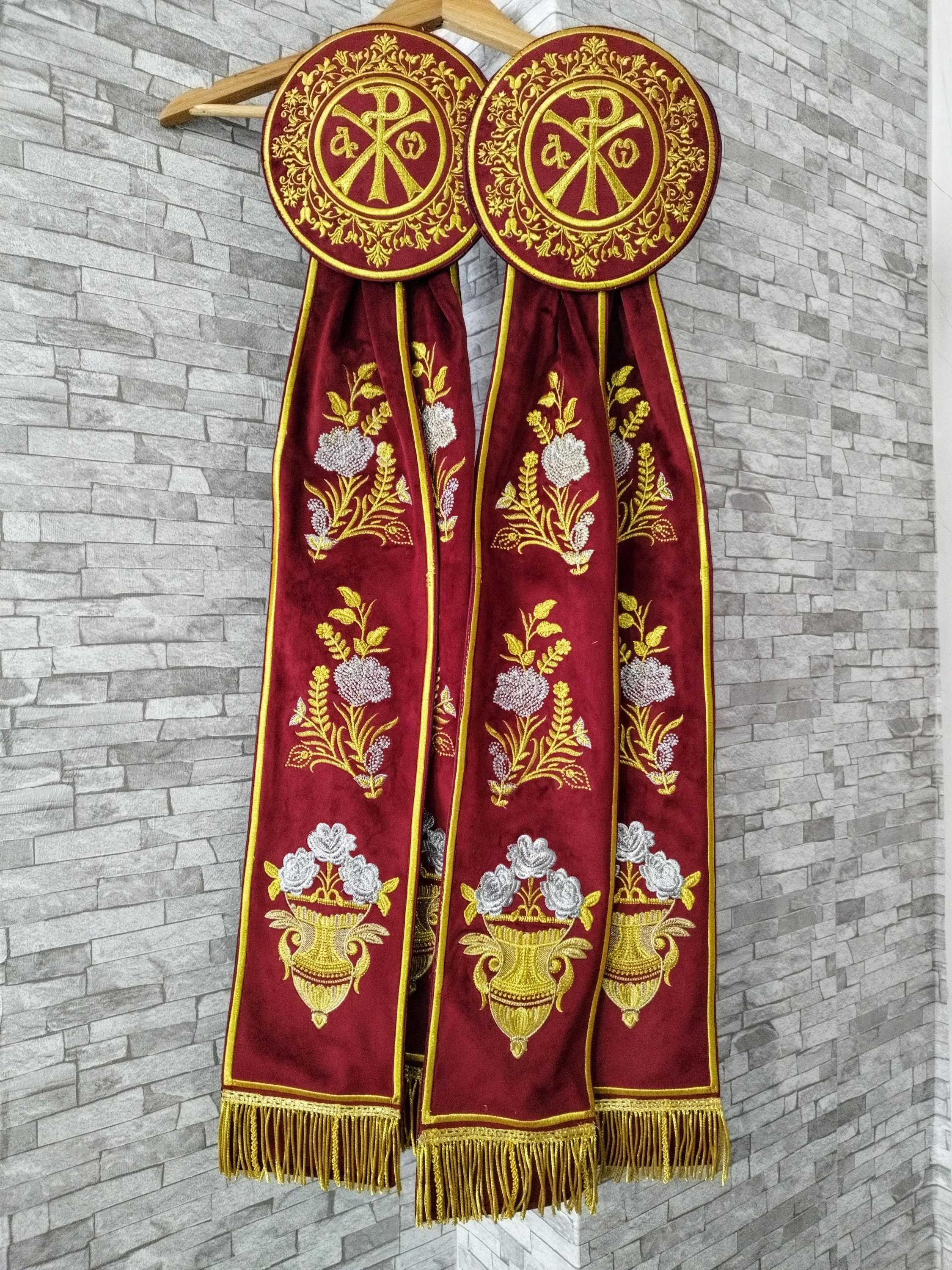 Fully Embroidered Orthodox Priest Candle Ribbons. 2 Pcs Set. Gift for ...