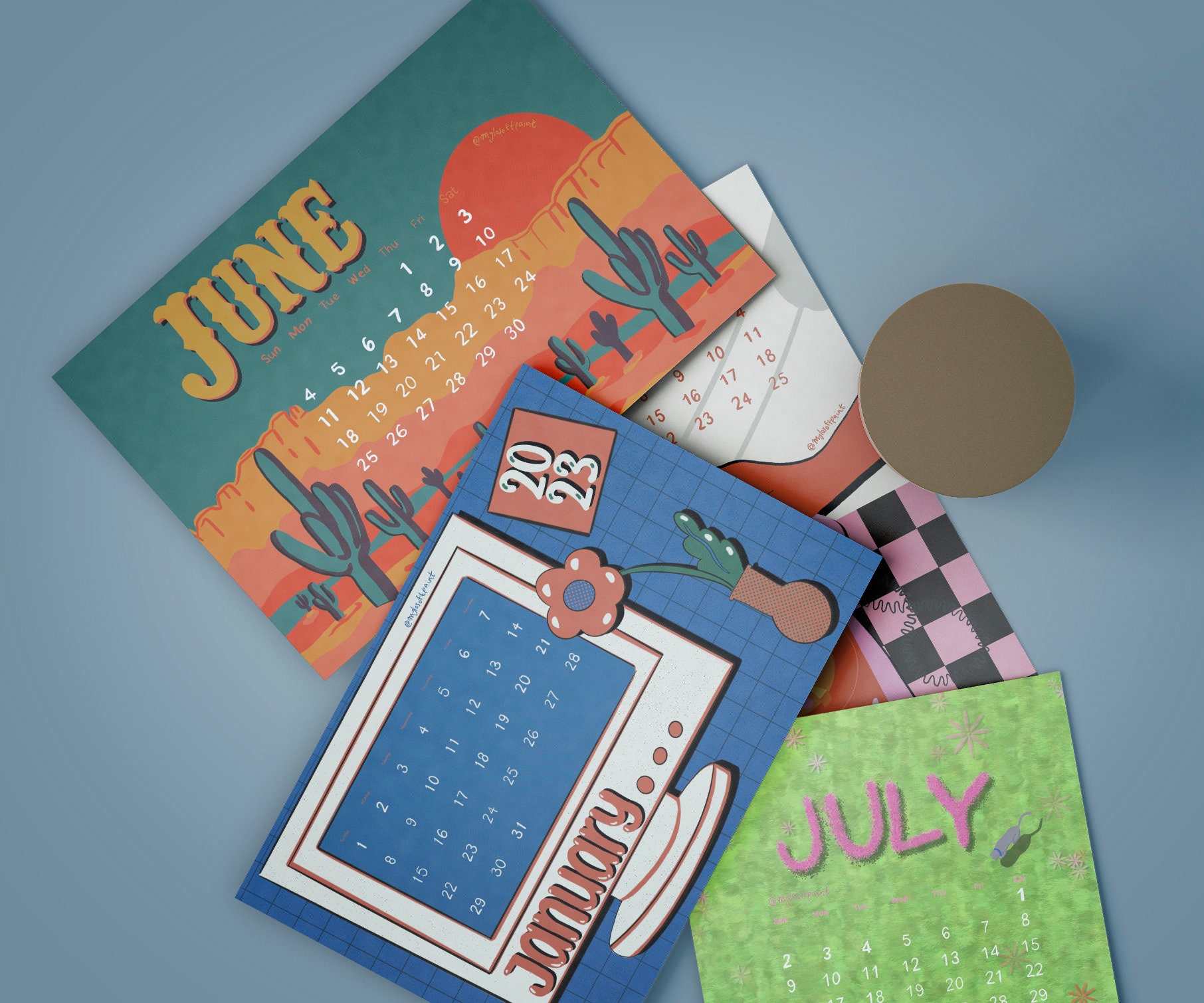 2023 Illustrated Desk Calendar - Etsy