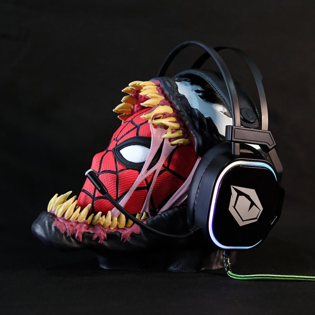 Remarkable Venom-spiderman Headphone Stand, Painted High Quality Art ...