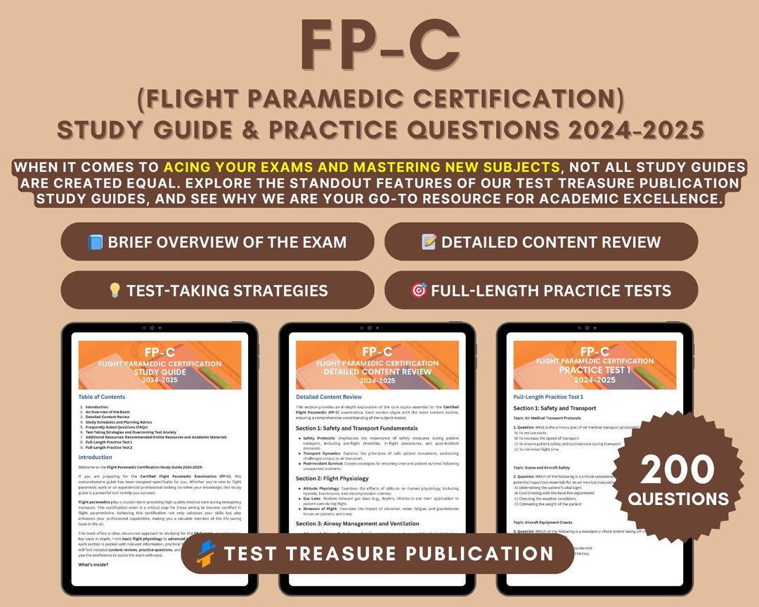 Flight Paramedic Certification Study Guide 2024–2025: FP-C Exam Prep ...