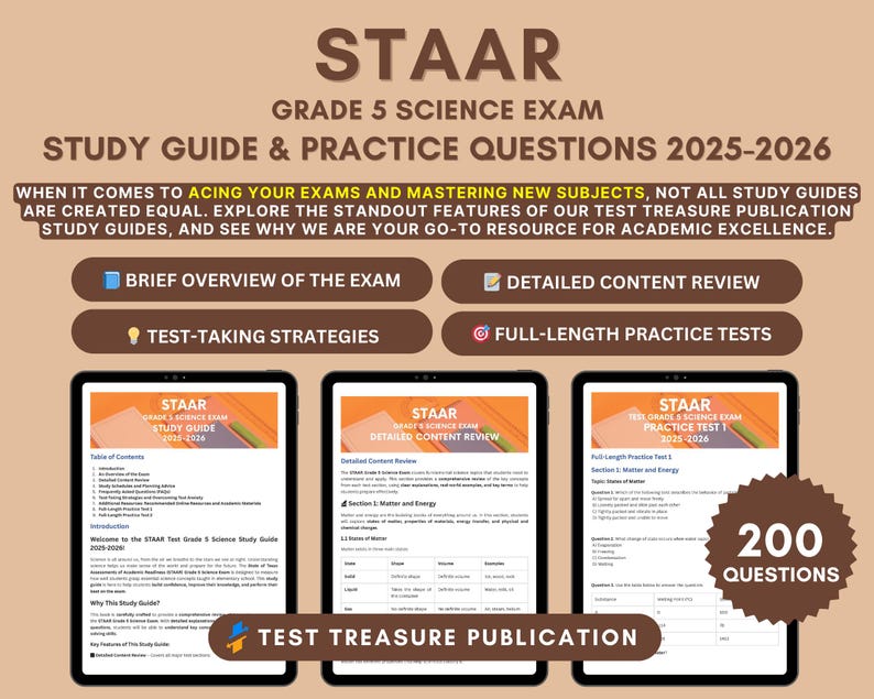 STAAR Grade 5 Science Study Guide: Teks-aligned Practice Tests - Etsy