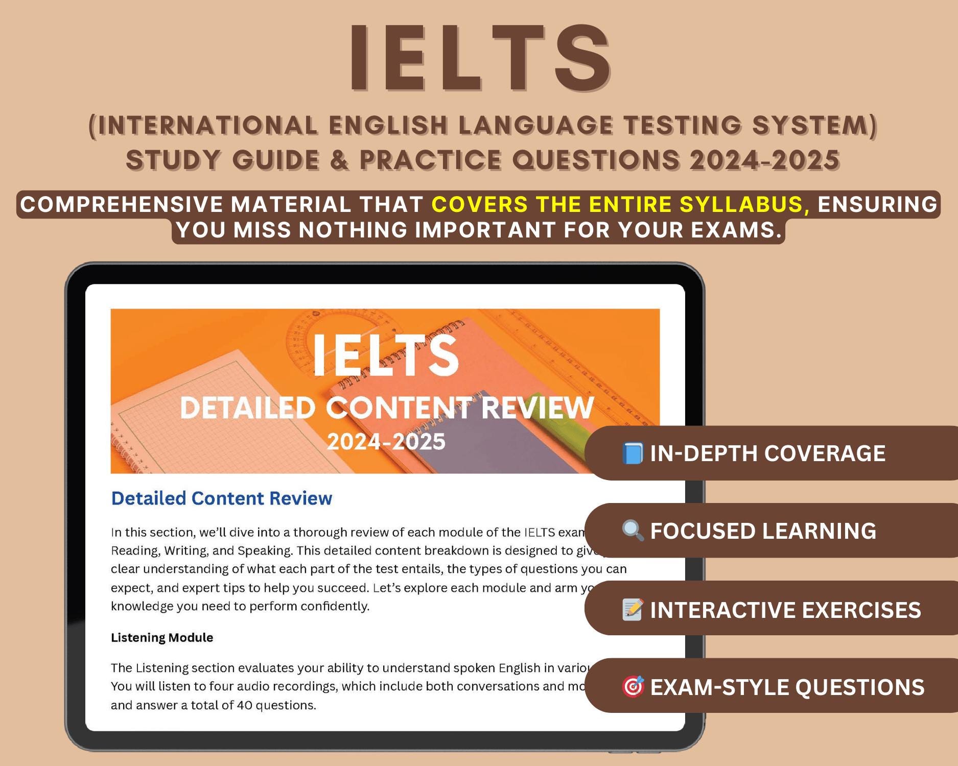 IELTS Study Guide 2024-2025: English Language Proficiency Test - Exam ...
