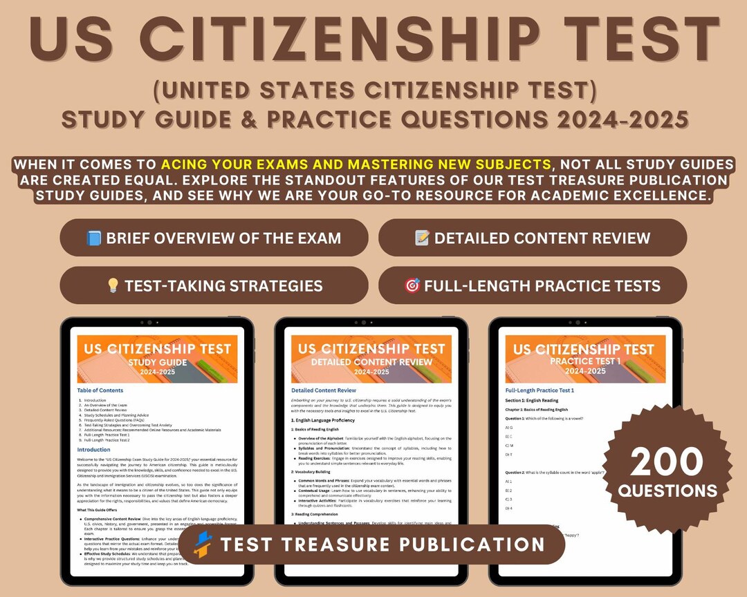 US Citizenship Test Study Guide 2024-2025: In-depth Content Review for ...