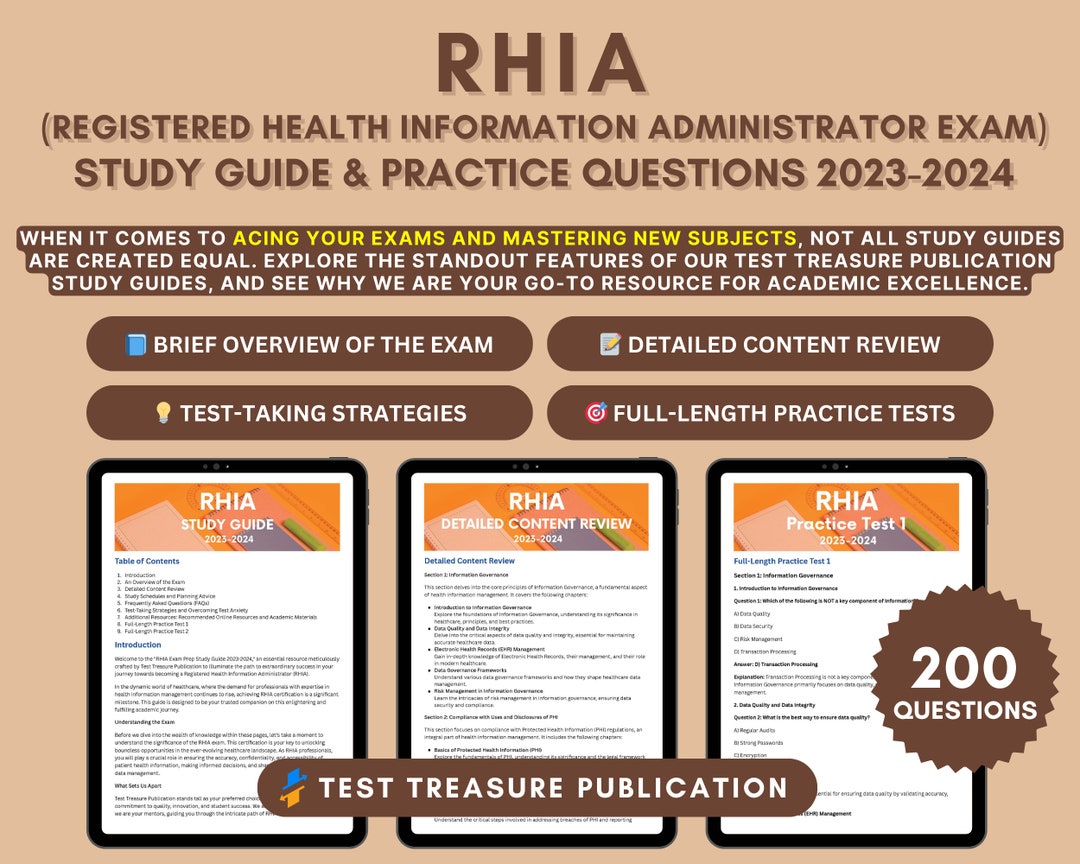 RHIA Exam Study Guide 2023-2024: Healthcare Certification Prep With In ... RHIA Exam Study Guide 2023-2024: Healthcare Certification Prep With In ...